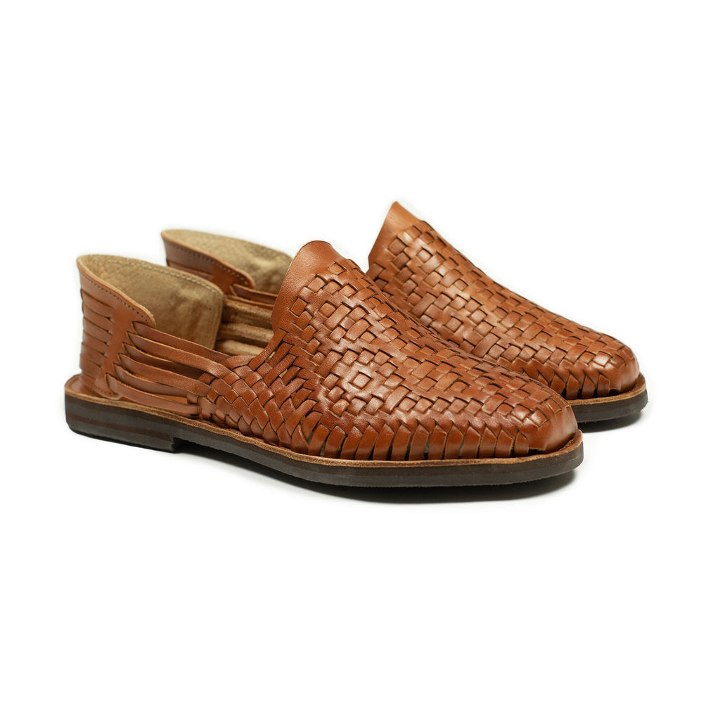 Monitaly Chamula Rio Grande huaraches in caramel brown leather (restock) – No Man Walks Alone