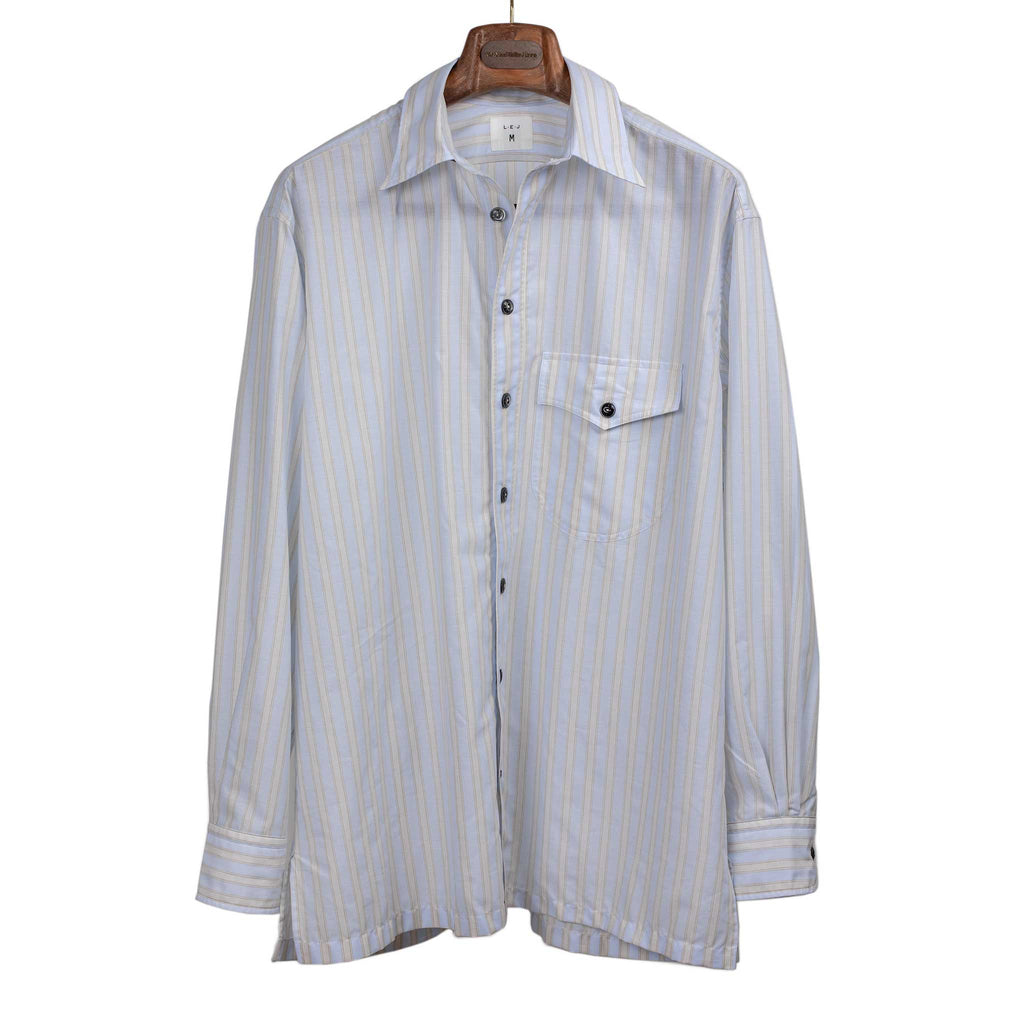 LEJ SS25 Come Up To The Studio shirt in light blue and tan striped ...