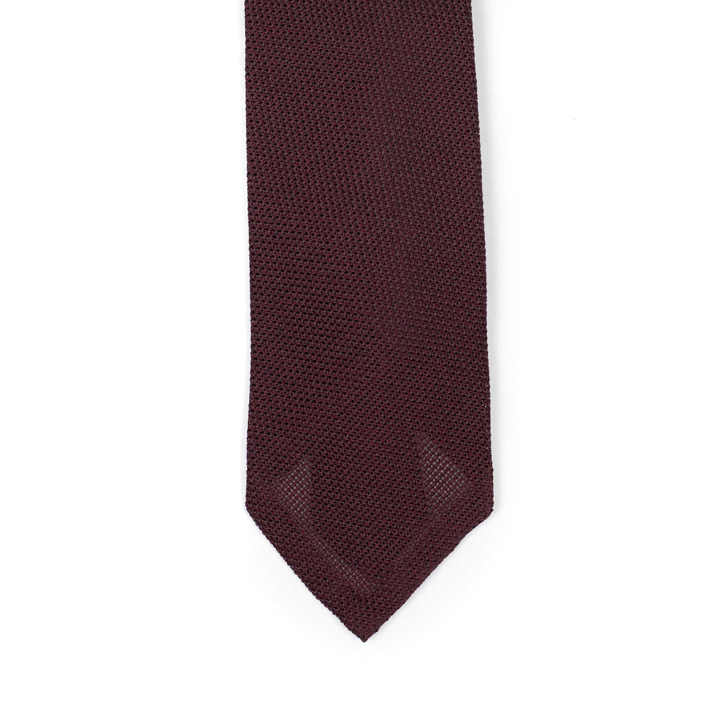 Bigi FW25 Garza Fina grenadine tie in burgundy silk – No Man Walks Alone