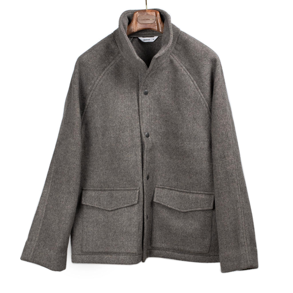 3sixteen FW25 Welding jacket in tobacco brown wool cashmere herringbone ...