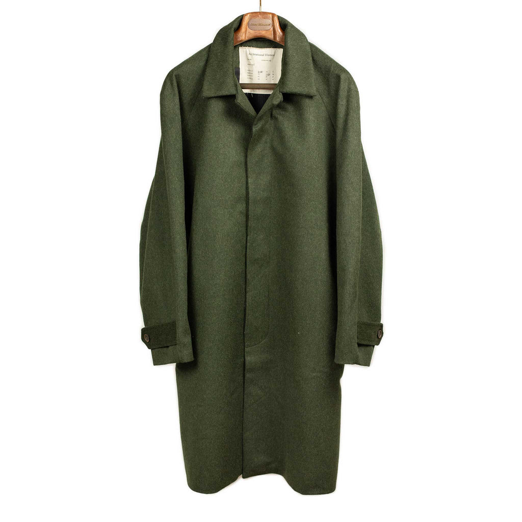An Irrational Element FW24 A Coat raglan coat in forest green wool and alpaca – No Man Walks Alone