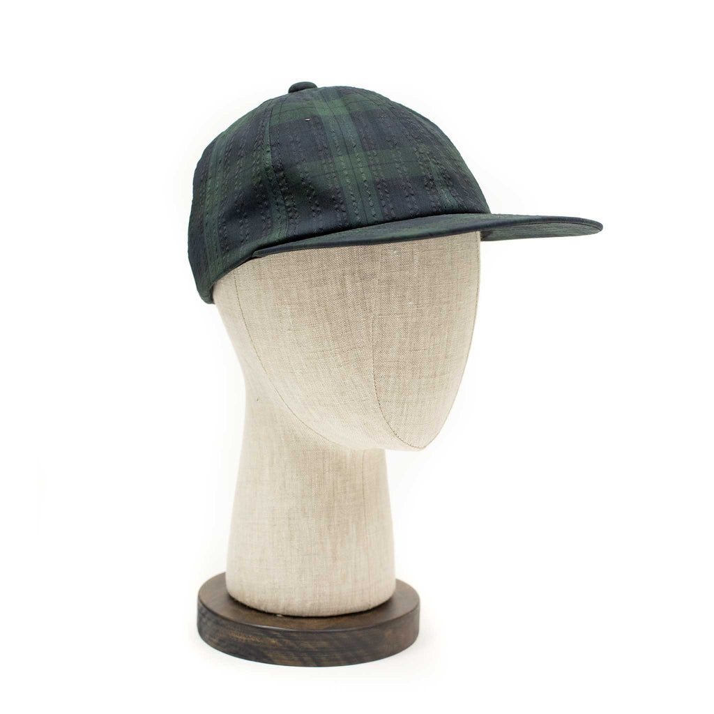 Beams Plus 6-panel baseball cap in blackwatch cotton seersucker – No ...