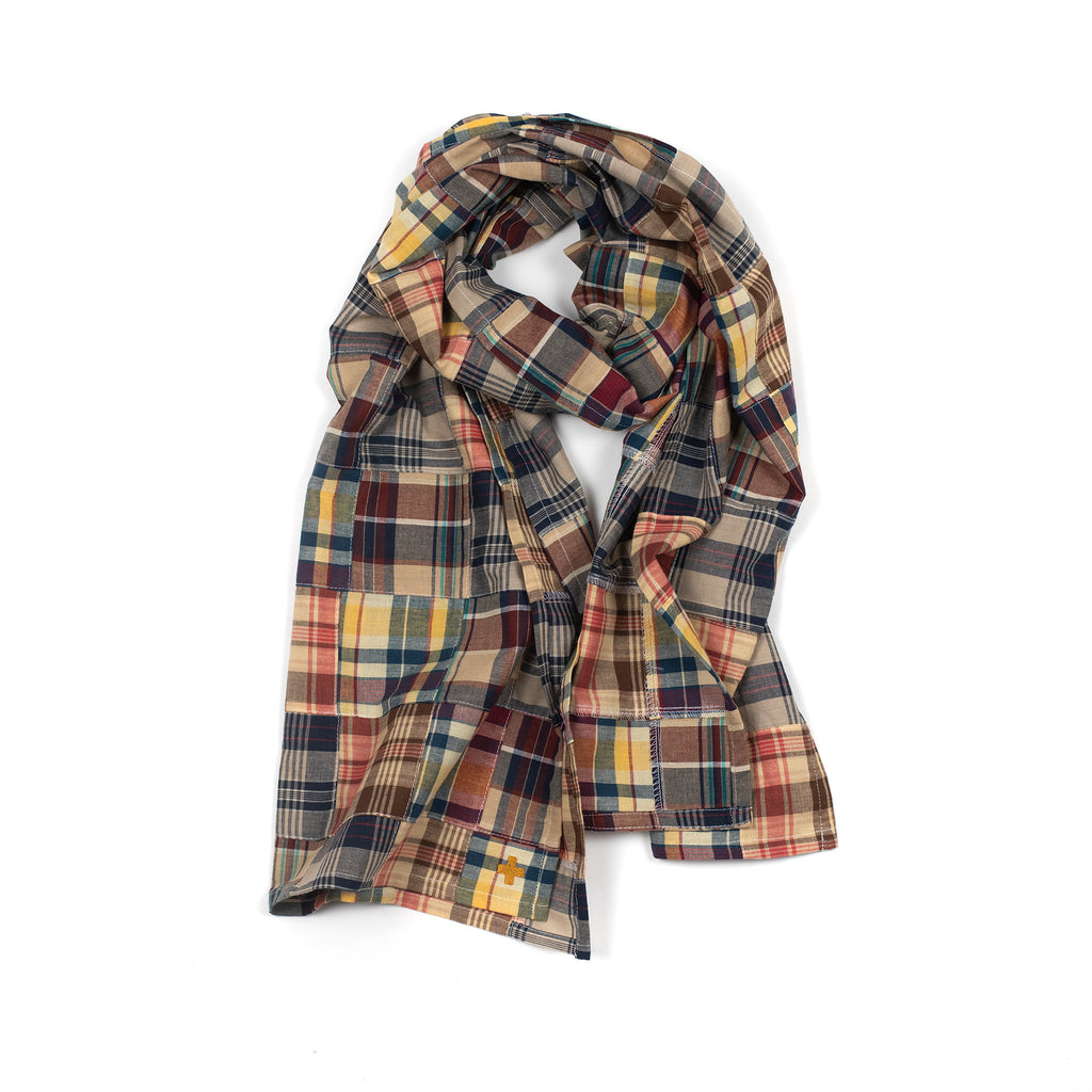 Beams Plus SS25 Summer stole in patchwork cotton madras – No Man Walks ...