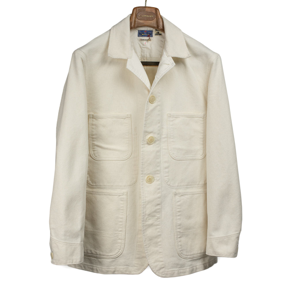 Blue Blue Japan SS25 Coverall jacket in yukizarashi undyed cotton ...