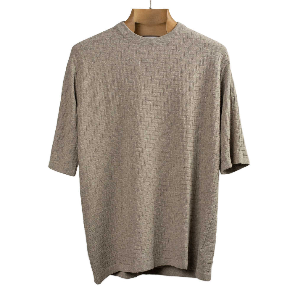 CAMO SS25 Sunny knit t-shirt in biege staircase pure silk bourette – No ...