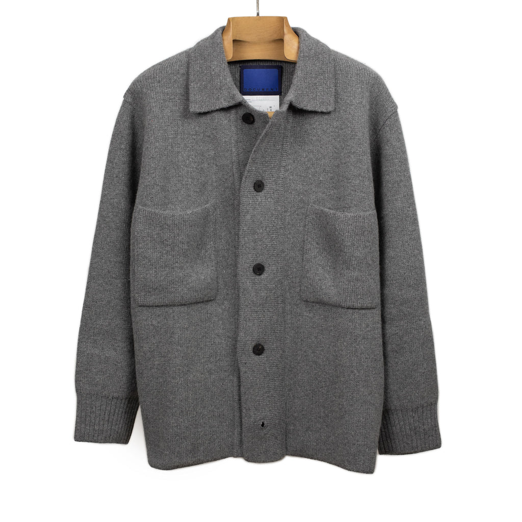 Document FW25 Big pocket cardigan jacket in grey heavyweight wool – No ...