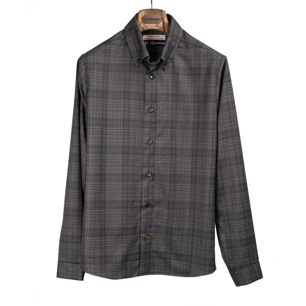 Frank Leder FW25 Overshirt in deadstock grey microcheck wool – No Man ...