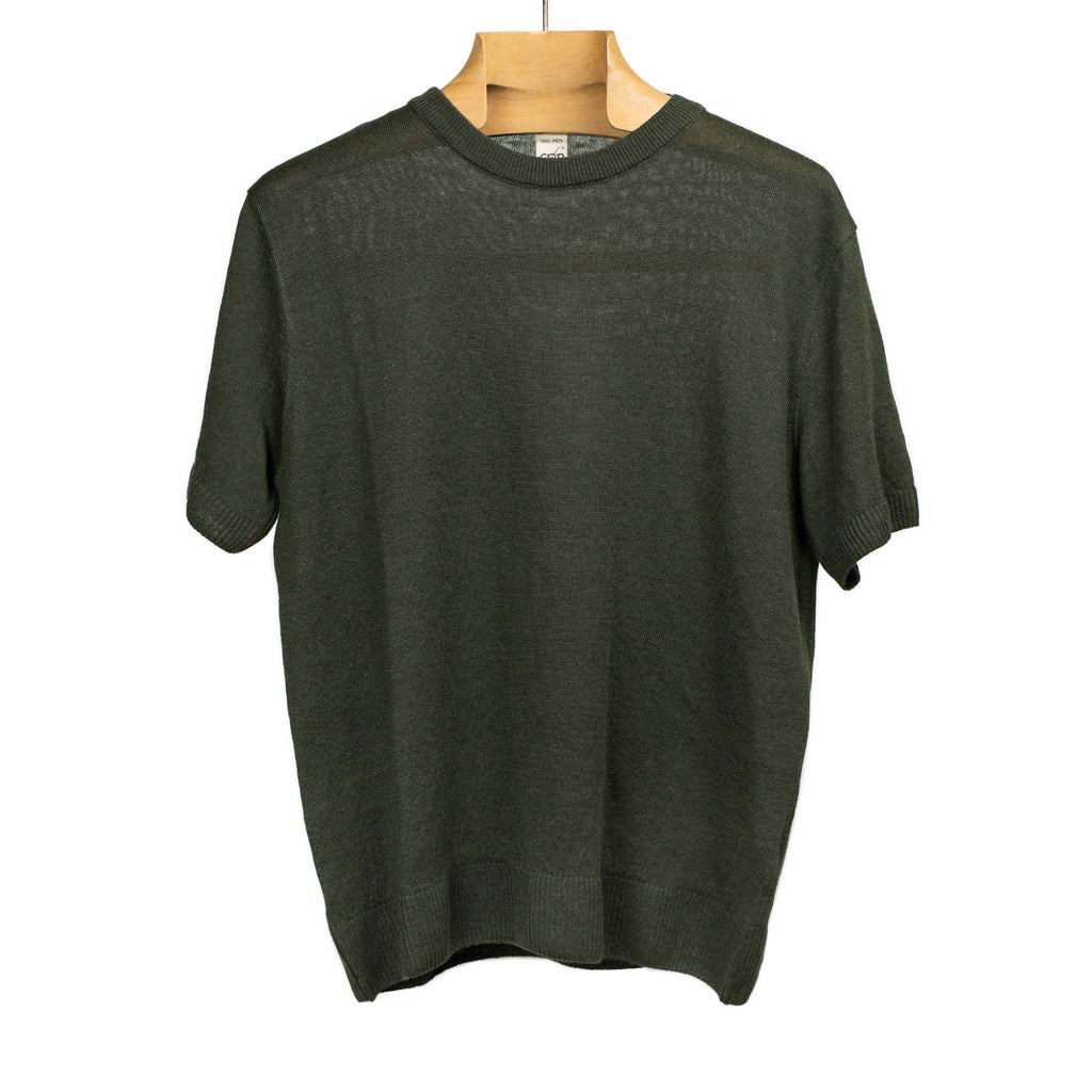 GRP Exclusive short sleeve crewneck tee in dark green linen – No Man ...