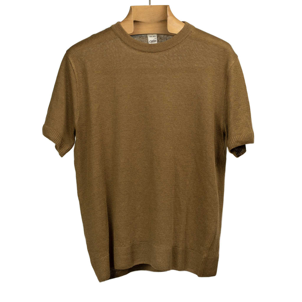 GRP Exclusive short sleeve crewneck tee in tobacco brown linen – No Man ...