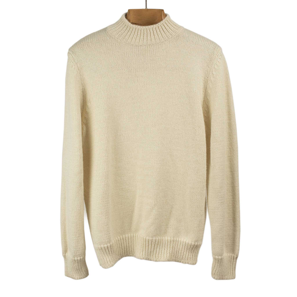 GRP FW24 Mock neck sweater in ecru merino alpaca mix (restock) – No Man ...