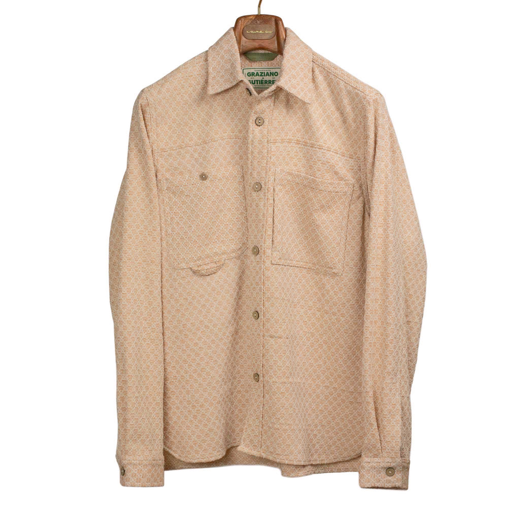 Graziano & Gutierrez Field shirt white and rust mini-diamond hand ...
