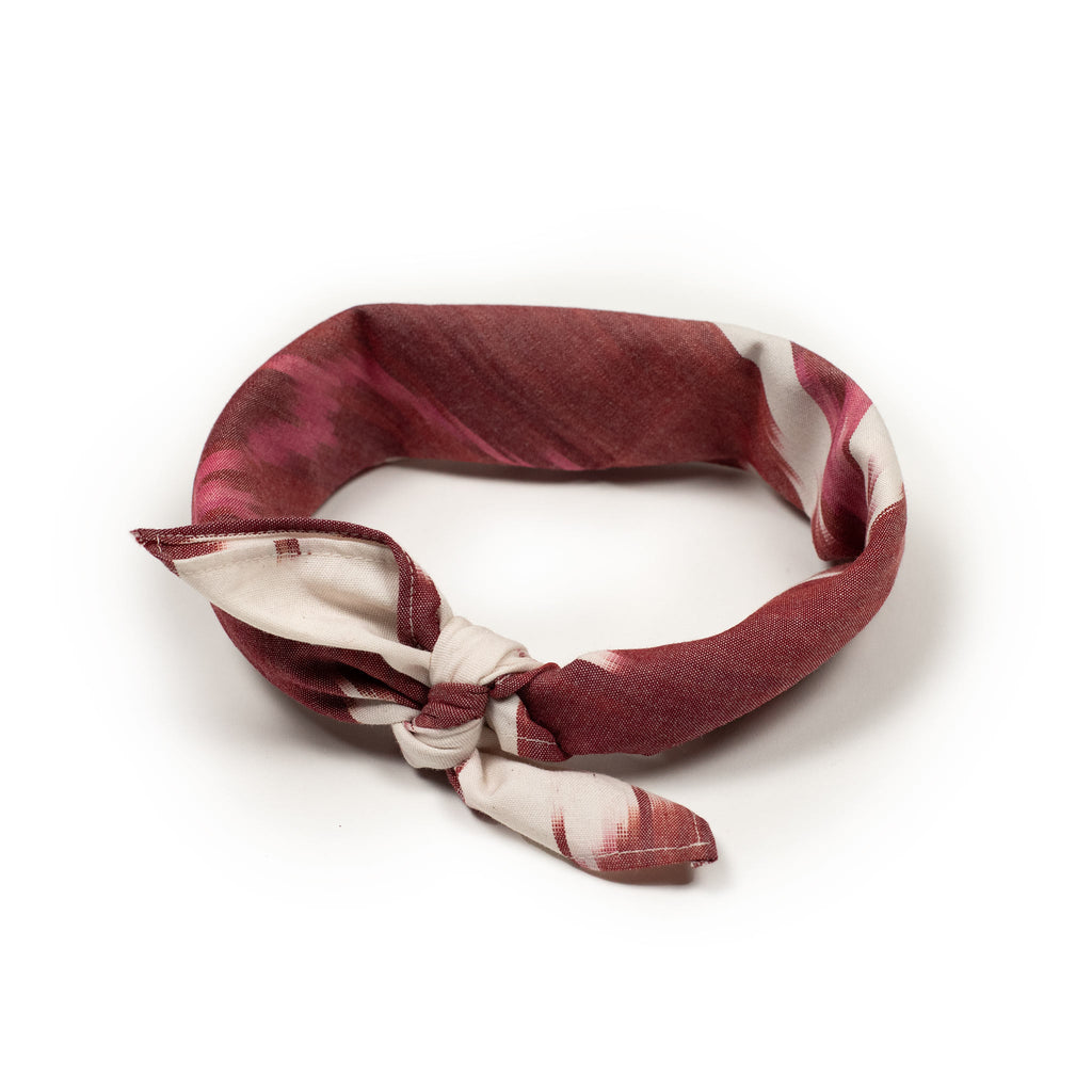 Kardo SS25 Bandana in burgundy, natural, and yellow hand-loomed ...