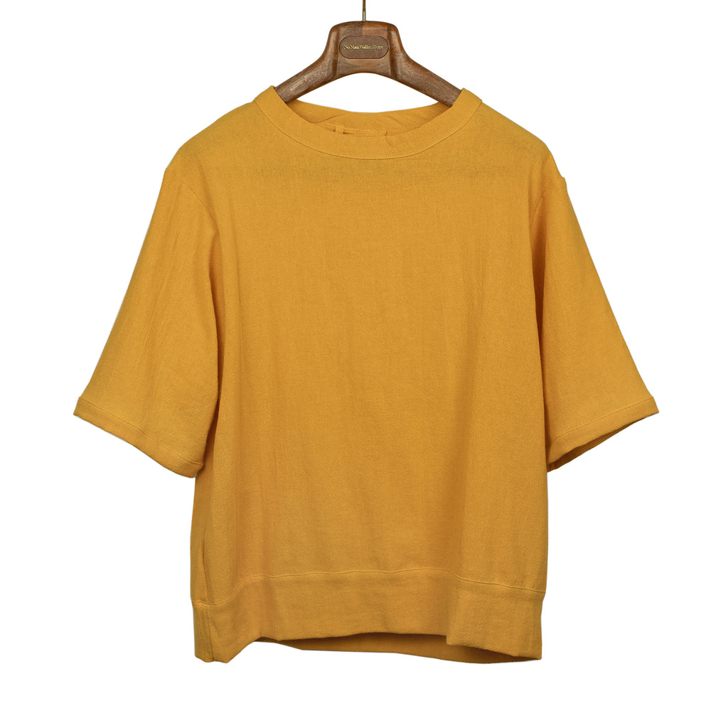 Monitaly Short sleeve Summer Sweater in Sunflower tropical cotton – No ...