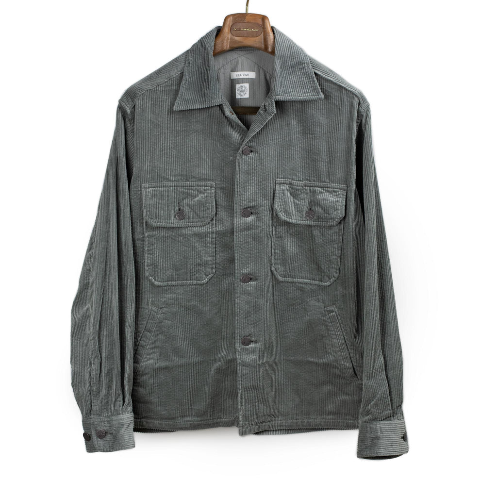 Seuvas FW25 CPO shirt jacket in light grey cotton corduroy – No Man ...