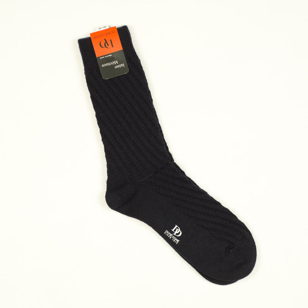 Chunky diagonal rib merino socks, navy – No Man Walks Alone