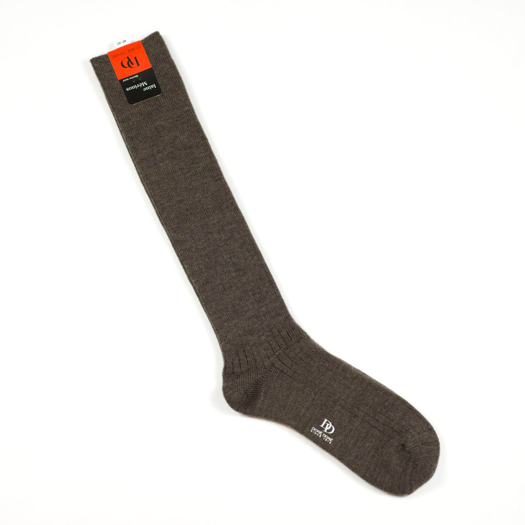 Chunky ribbed merino wool long socks, medium brown – No Man Walks Alone