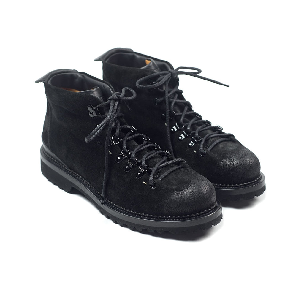 Canalone Hiking boot in black suede with black hardware and commando s ...