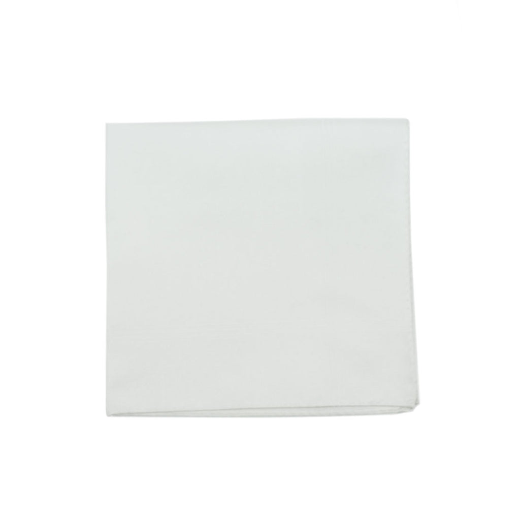 Crisp white silk twill pocket square – No Man Walks Alone
