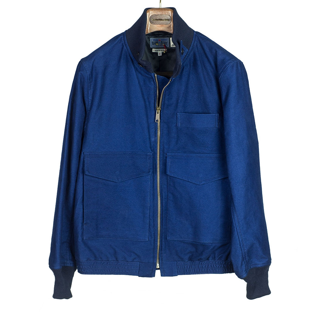 Indigo dyed cotton moleskin flight jacket – No Man Walks Alone
