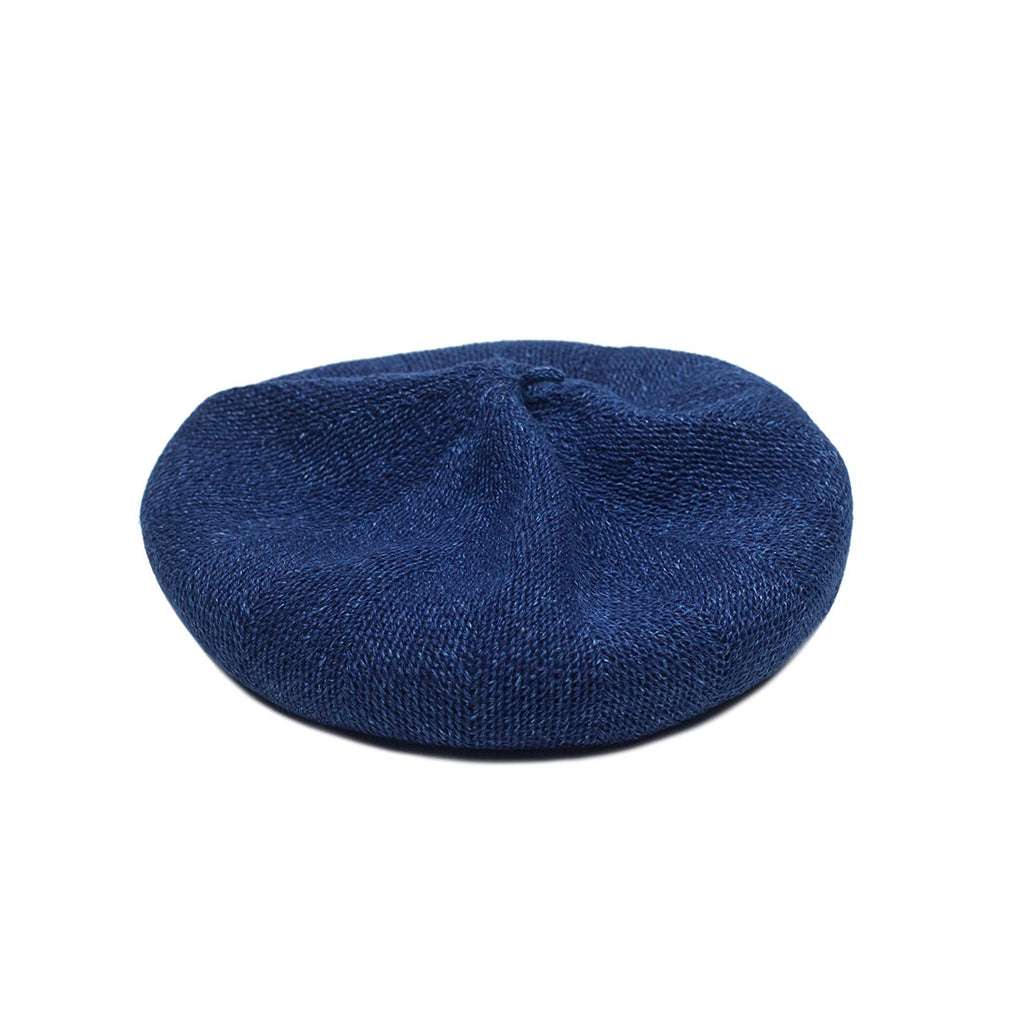 Indigo dyed cotton/linen beret – No Man Walks Alone