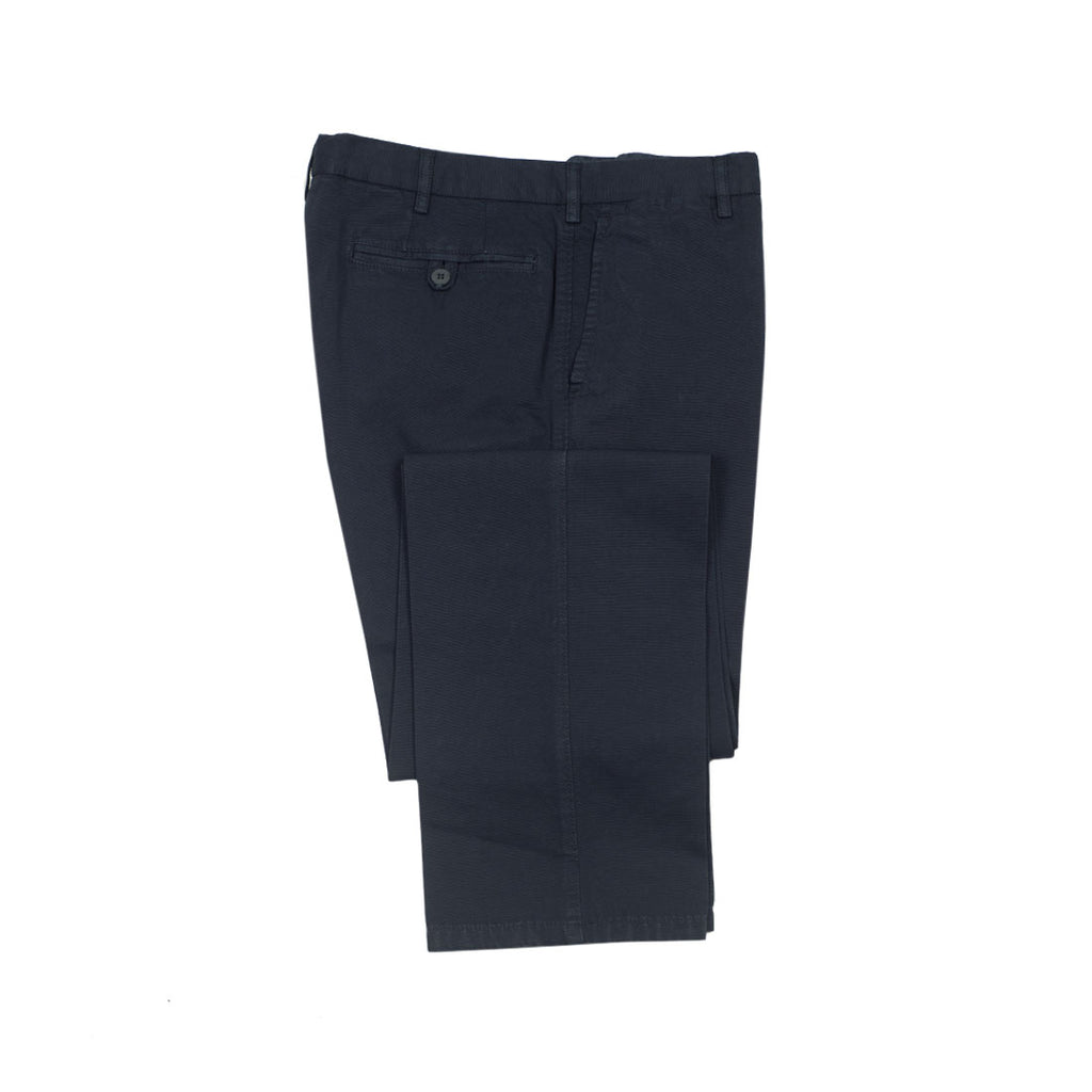 Rota Navy medium-weight cotton/linen trousers – No Man Walks Alone