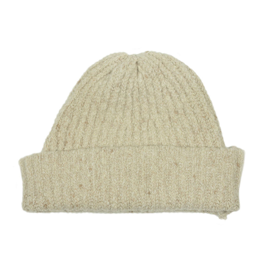 Inis Meain "Leitrim" cream wool and cashmere donegal ribbed knit ...