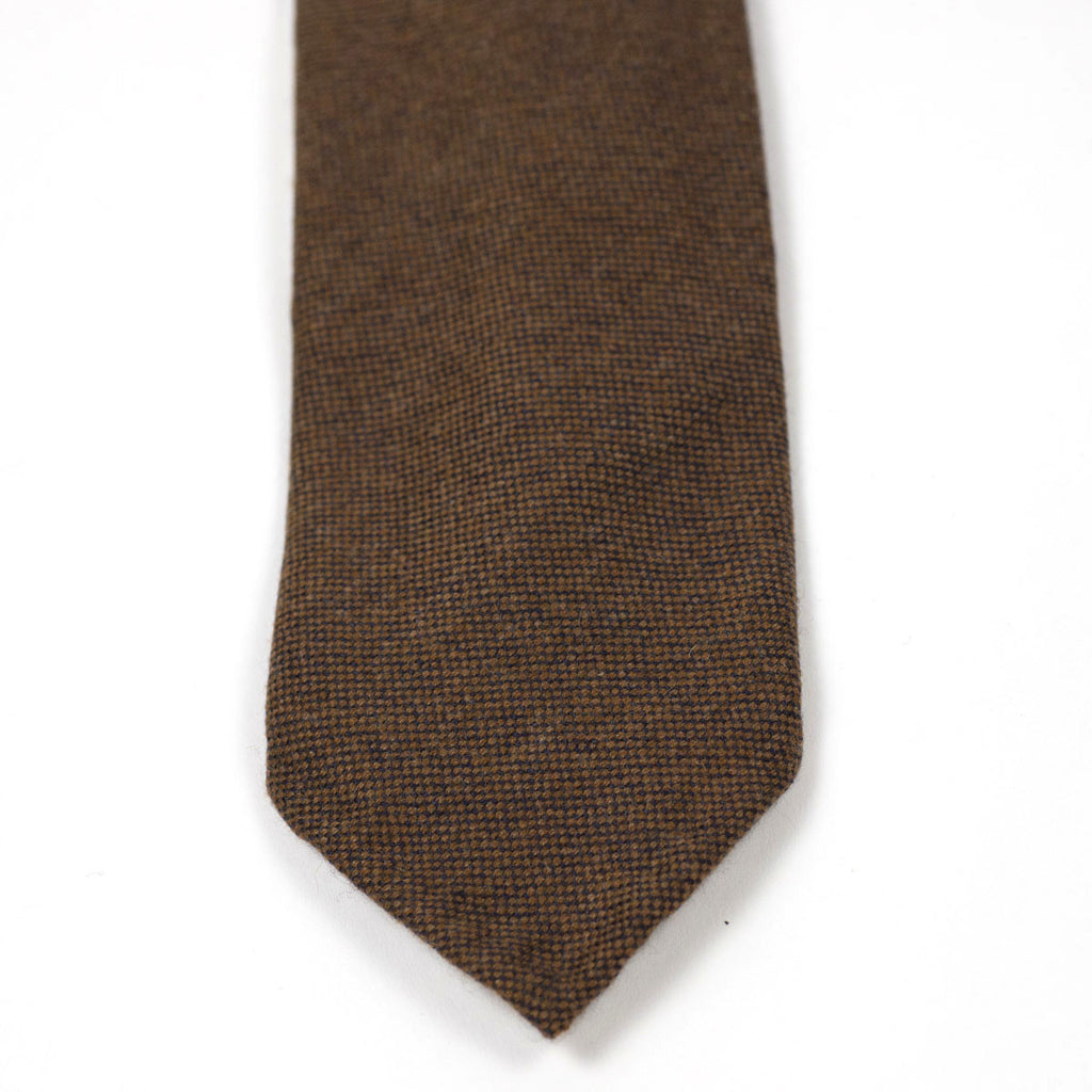 Untipped and handrolled brown pure cashmere tie – No Man Walks Alone