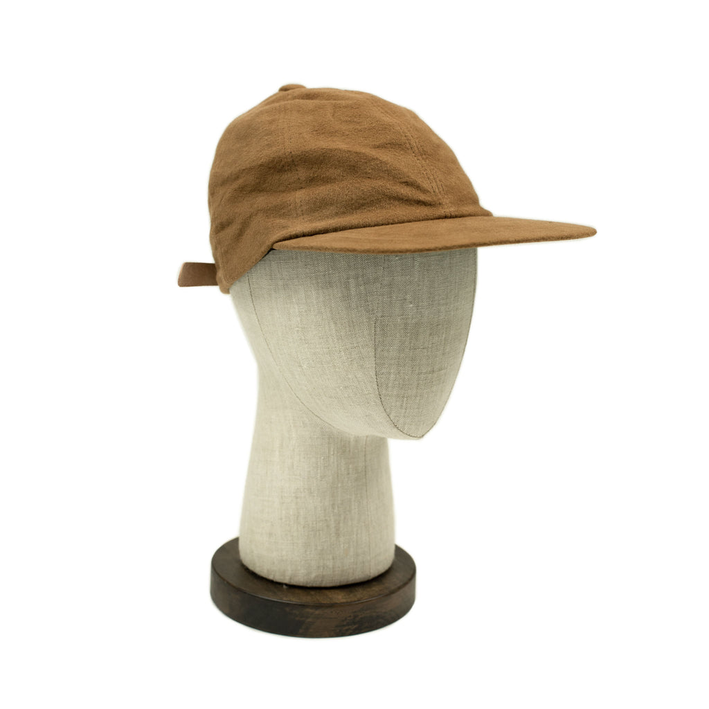 Fujito Baseball cap in camel cotton moleskin – No Man Walks Alone