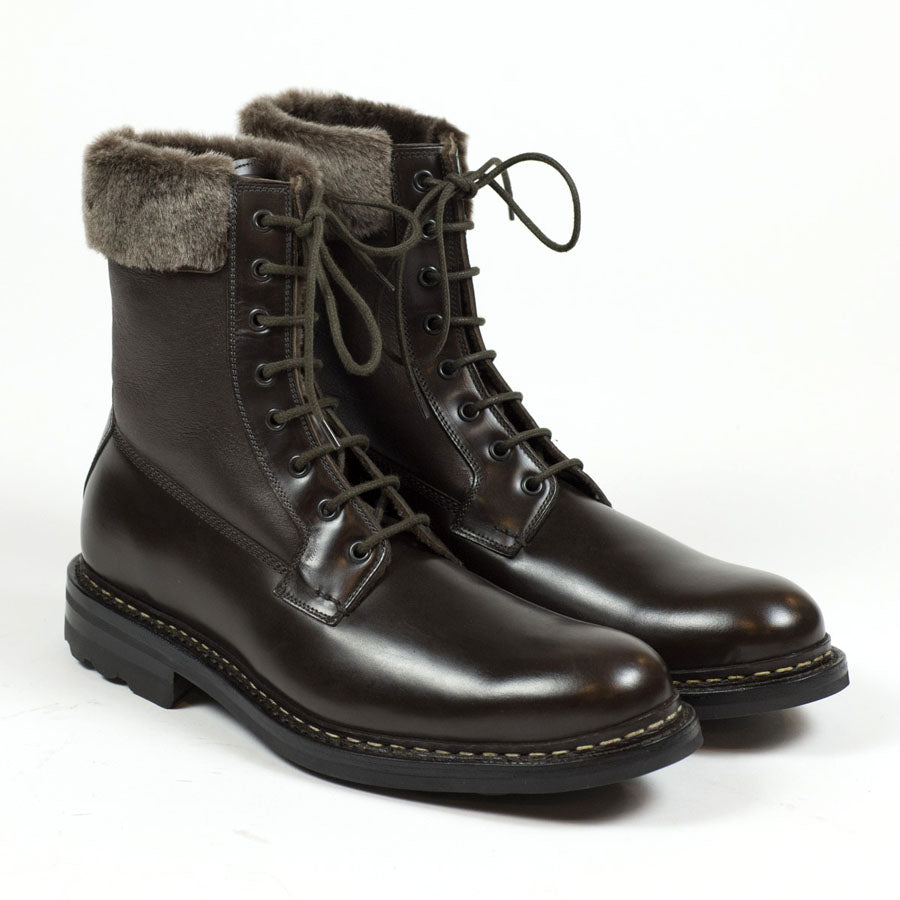 Dark brown Zermatt shearling-lined boot, rubber sole – No Man Walks Alone