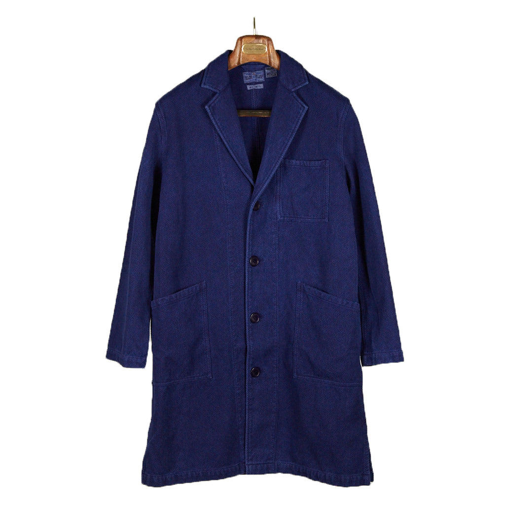 Hand dyed indigo "sashiko" shop coat – No Man Walks Alone