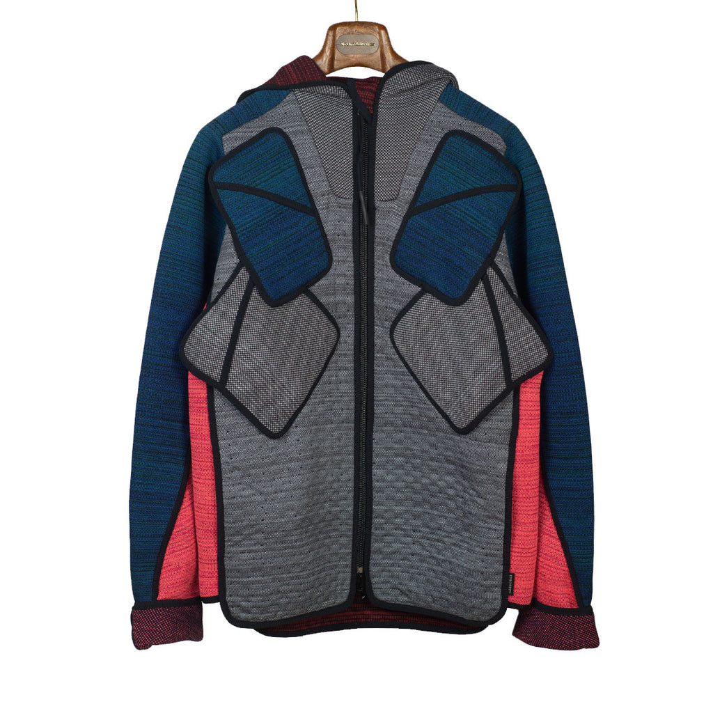 BYBORRE "PM hooded jacket" in teal, grey and coral – No Man Walks Alone