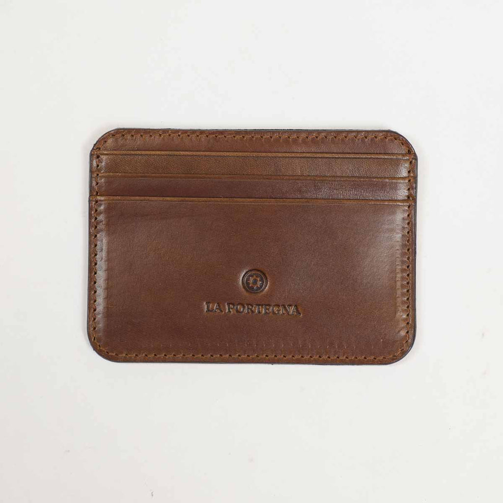 Sol brown Humphrey leather card holder – No Man Walks Alone